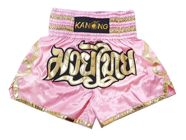 Kanong Muay Thai Kick boxing Shorts : KNS-121-Pink | MuayThaiChoice.com