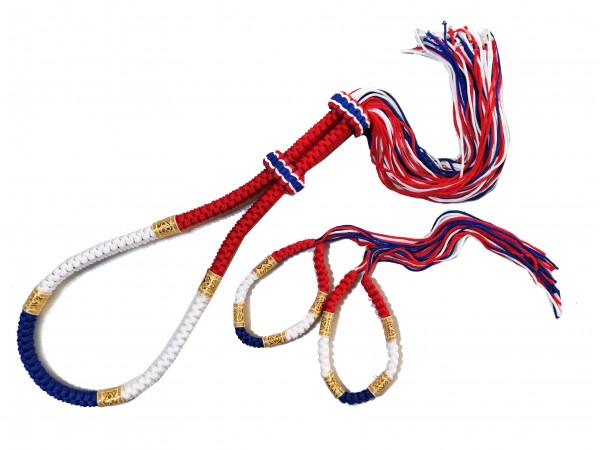 Boxsense Authentic Mongkol + Prajiad : ThaiStyle White-Blue-Red ...